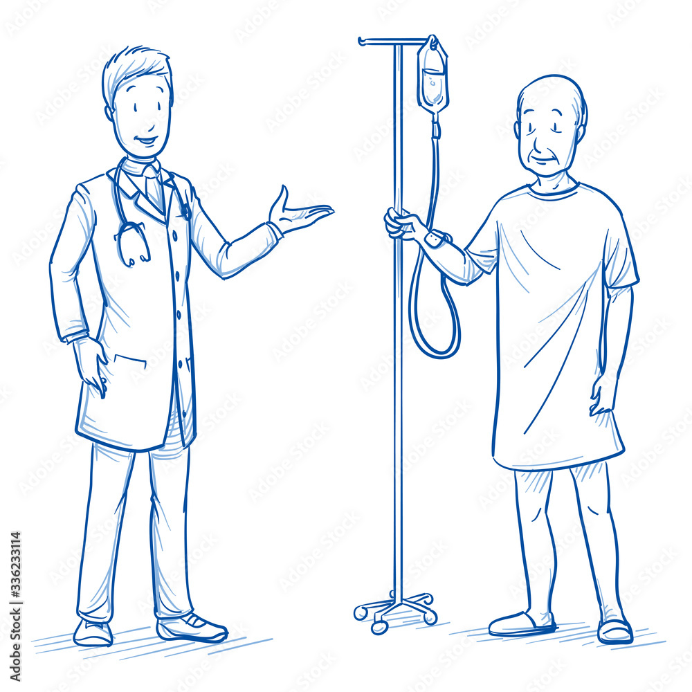 Happy Hospital Patient Cartoon