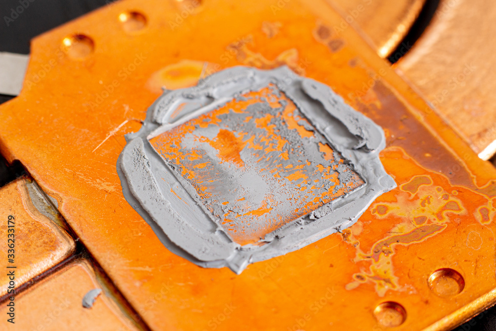 Thermal grease plate in place of the processor Stock-Foto | Adobe Stock