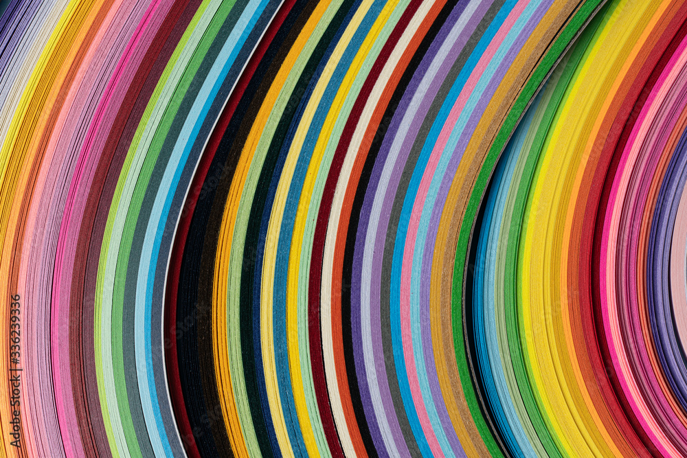 Multi colored quilling paper lying on colorful paper Stock Photo ...