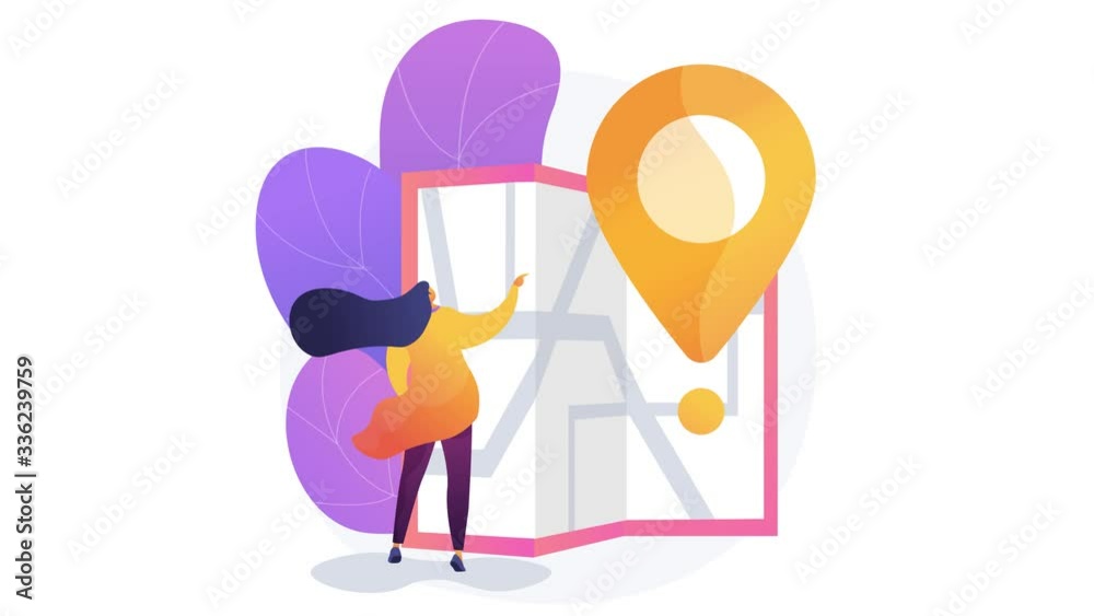 Journey route planning. City travel, urban tourism, cartography idea ...