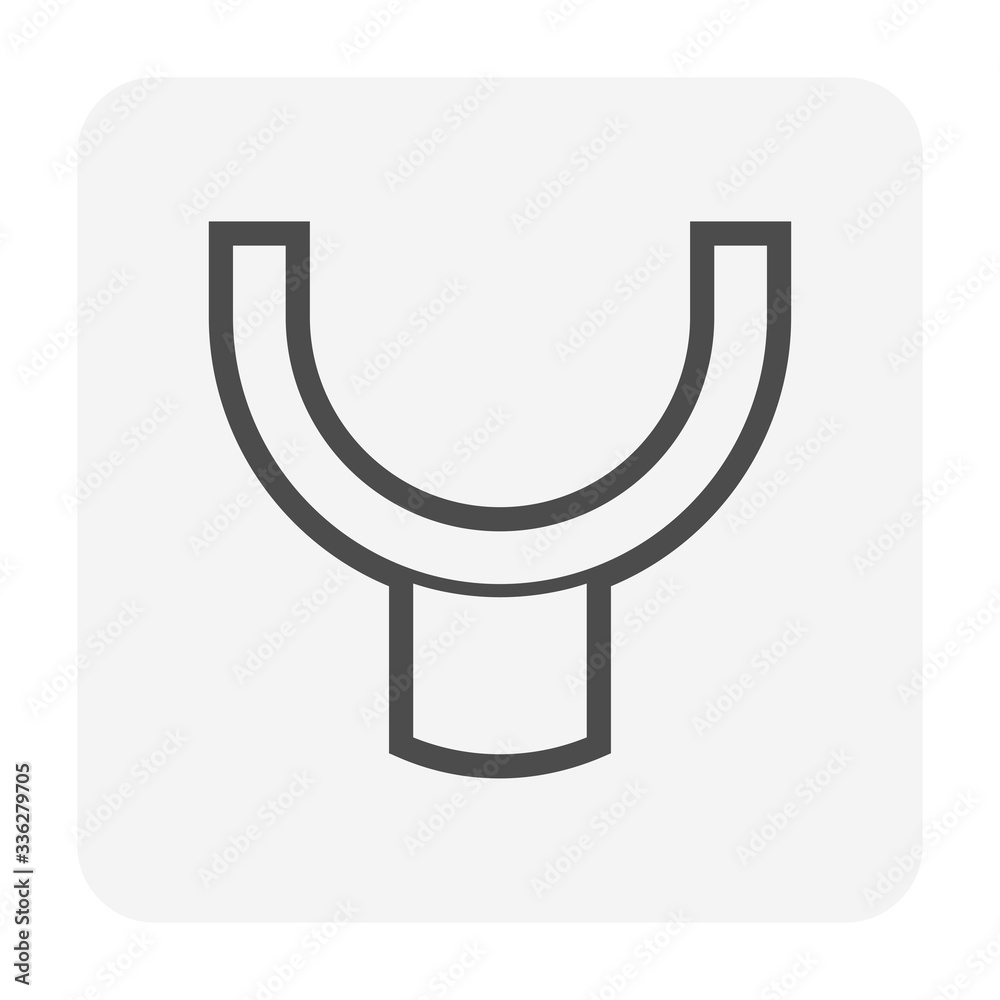 Gutter vector icon with half round shape. Also called rain gutter or ...