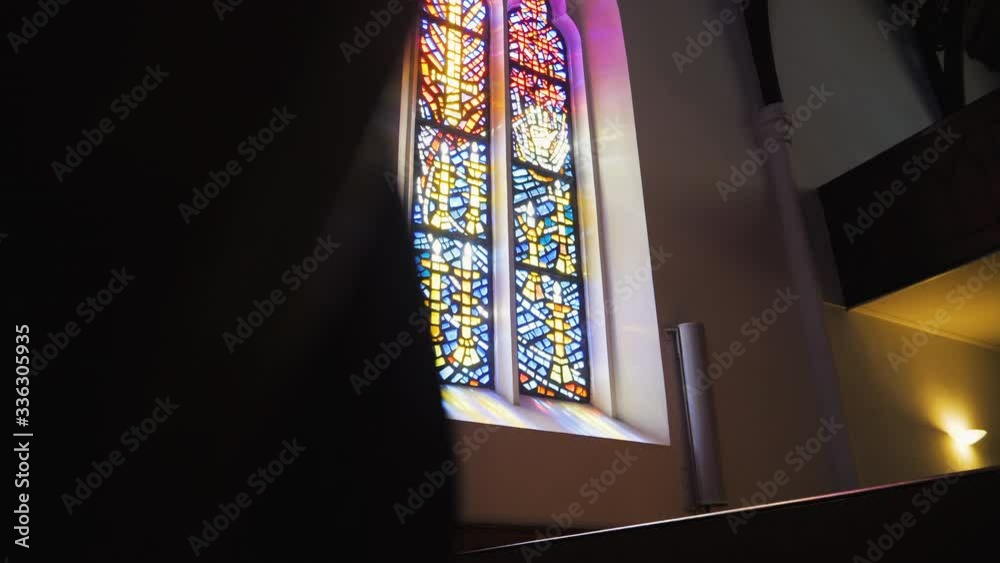 South African catholic church, revealing a beautiful stained glass ...
