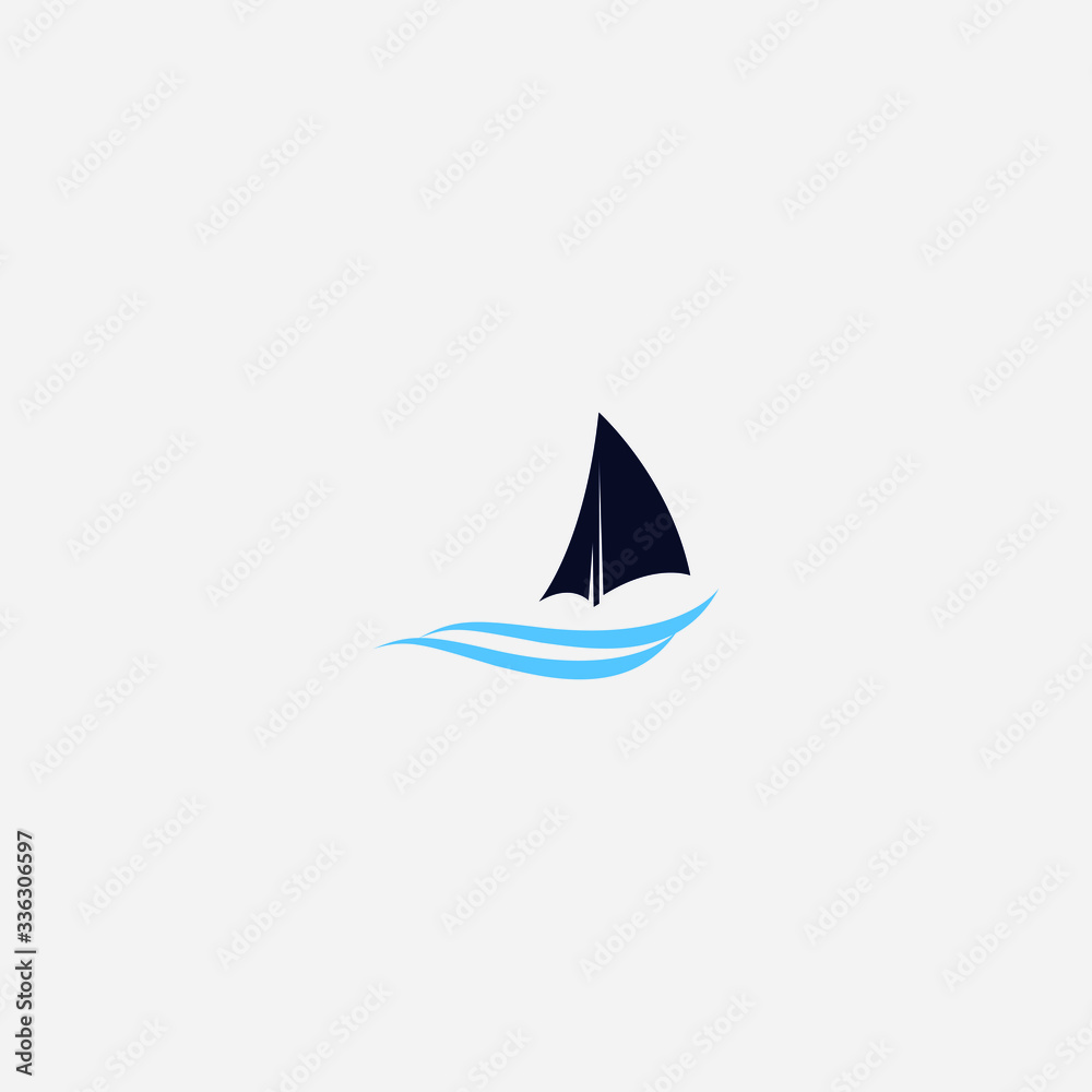 BOAD AND SAIL LOGO DESIGN AND MINIMALIST SIGN Stock Vector | Adobe Stock