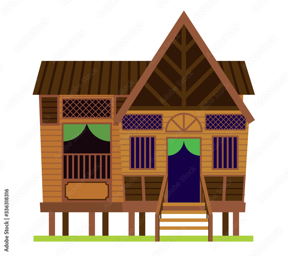 Malay vintage house. Traditional Village Malay House / Rumah Kampung ...