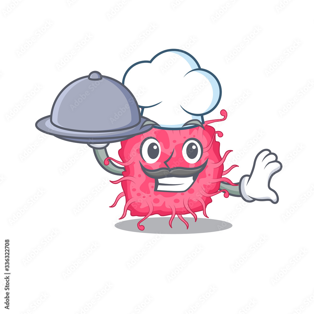 Cartoon Bacteria On Food