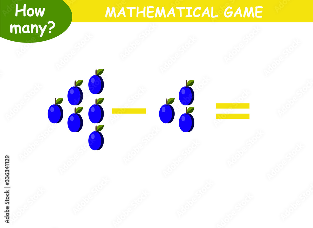 examples of subtraction with fruits and vegetables. educational page ...