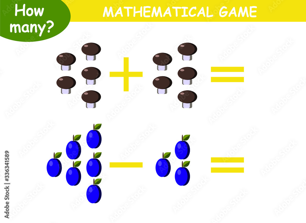 examples of addition and subtraction with fruits and vegetables ...