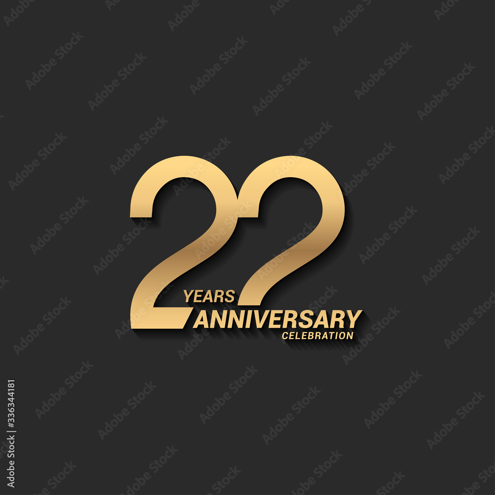 22 years anniversary celebration logotype with elegant modern number ...