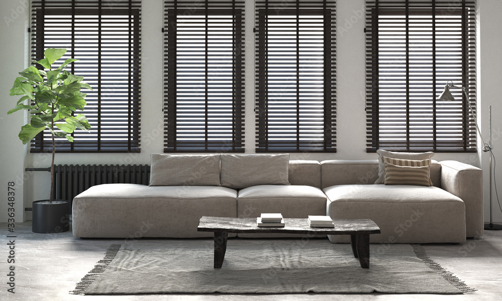 Modern apartment interior design of living room and wall texture ...