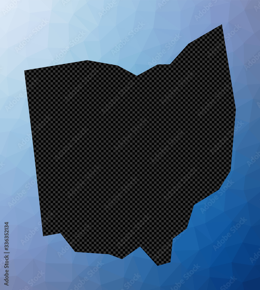 Ohio geometric map. Stencil shape of Ohio in low poly style. Modern us ...