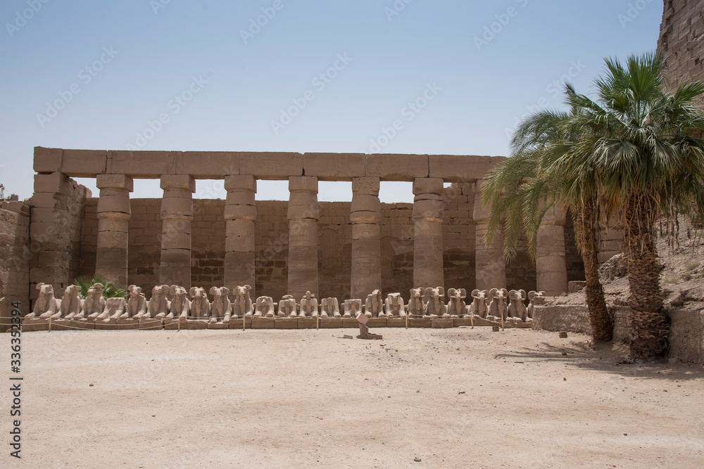 Karnak Temple, located on the eastern bank of the Nile River, opposite ...