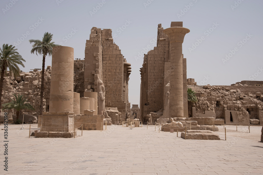 Karnak Temple, located on the eastern bank of the Nile River, opposite ...