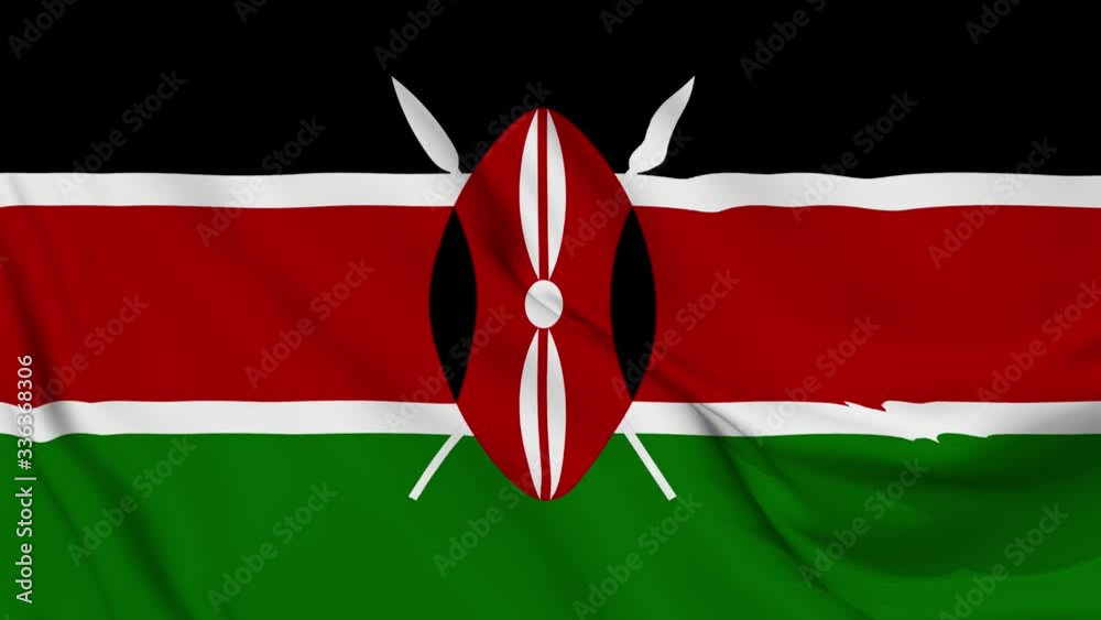 kenya flag is waving 3D animation. kenya flag waving in the wind ...