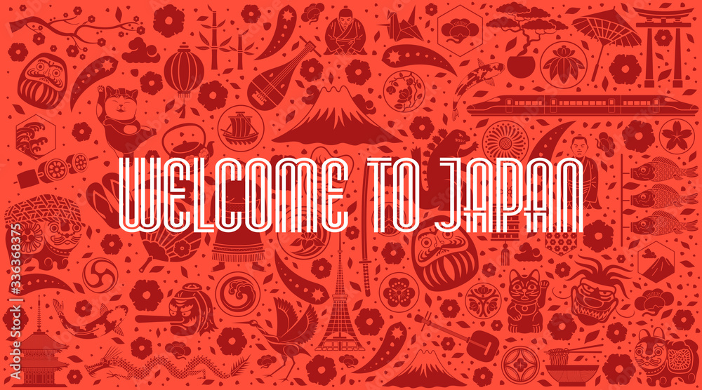 Vector illustration color background Welcome to Japan Stock Vector ...
