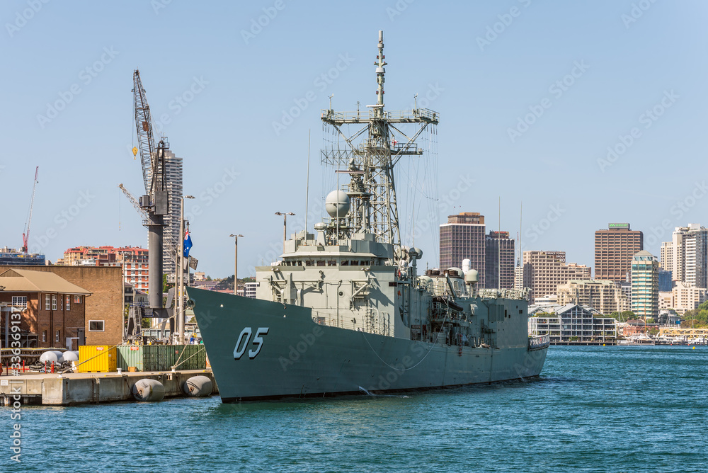 Sydney, Australia - November 9, 2014: The HMAS Melbourne (III) docked ...