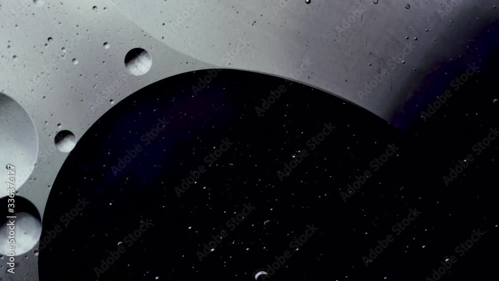 Macro black and white bubbles in water. commercial concept, substance ...