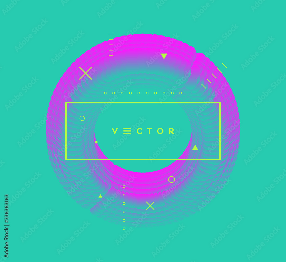 Torus. Element for design. 3d vector illustration for science ...