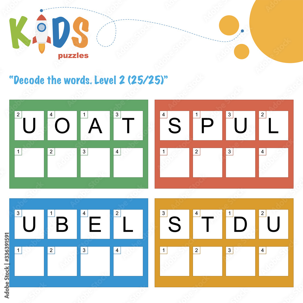 Decode the 4-letter words. Worksheet practice for preschool, elementary ...