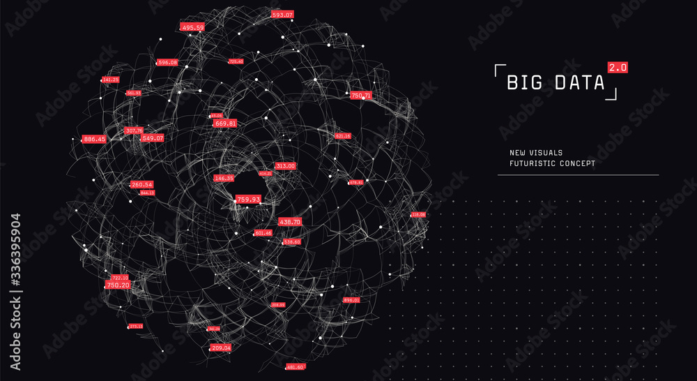 Vector abstract big data visualization. Advanced data design. Abstract ...