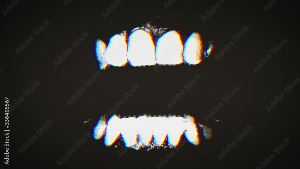 Spooky Alien Rage Jaws With Glitch Fx/ 4k animation of an alien ...