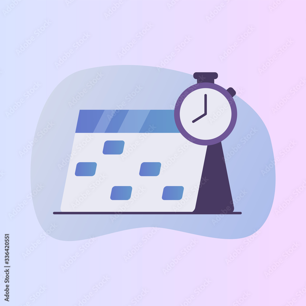 business calendar and time icon with modern color full and fluid shape ...