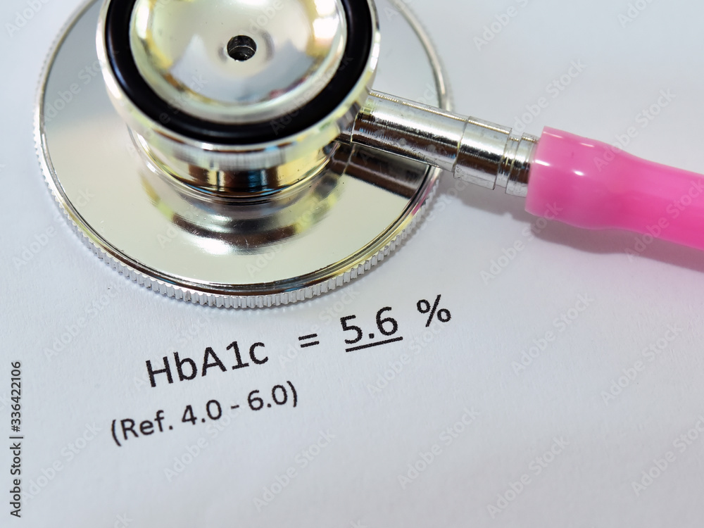 Normal HbA1c test result with stethoscope, diabetes diagnosis Stock ...