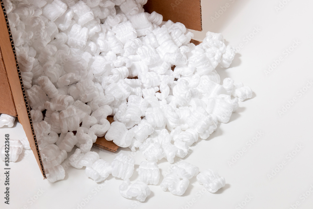 Polystyrene or white styrofoam packing Stock Photo | Adobe Stock
