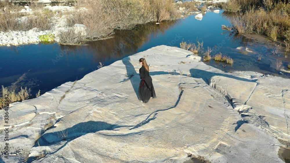 Muso Jikiden Iaido style, kata with a sword Stock-Video | Adobe Stock