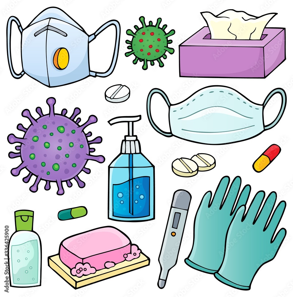 Virus prevention theme set 1 Stock Vector | Adobe Stock