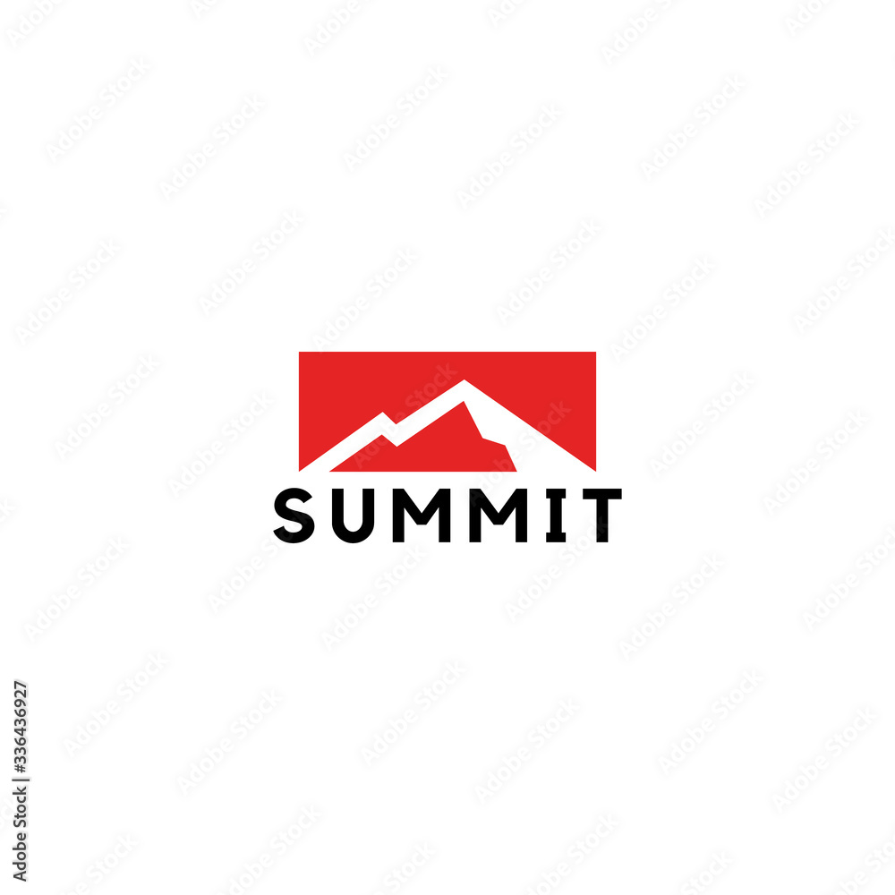 summit illustration and symbol, vector illustration, mountain logo ...