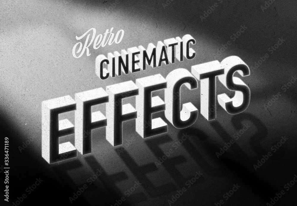 Old Vintage Hollywood Movie Title Text Effect Stock Template | Adobe Stock