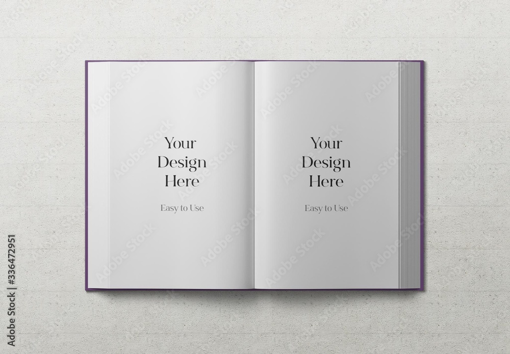 Open Hardcover Book Mockup Stock Template | Adobe Stock