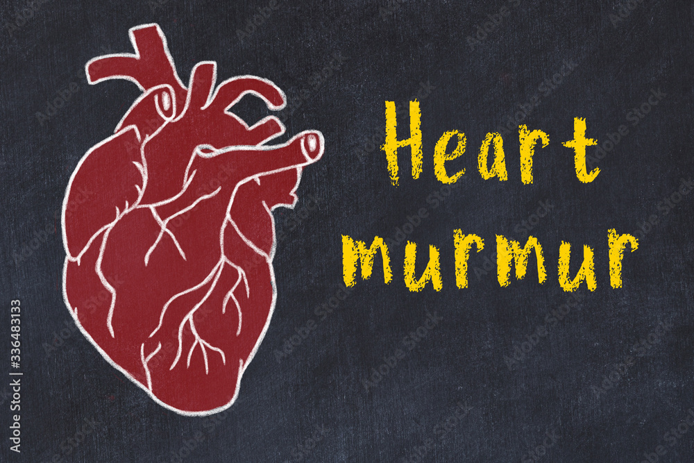 Learning cardio system concept. Chalk drawing of human heart and ...