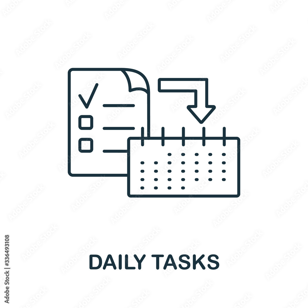 Daily Tasks icon. Line style symbol from productivity icon collection ... Daily Tasks icon. Line style symbol from productivity icon collection ...