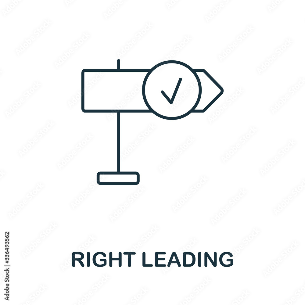 Right Leading icon. Line style symbol from productivity icon collection ...