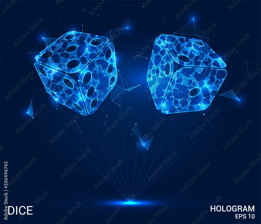 The hologram of the dice. Dice of polygons, triangles of points, and ...