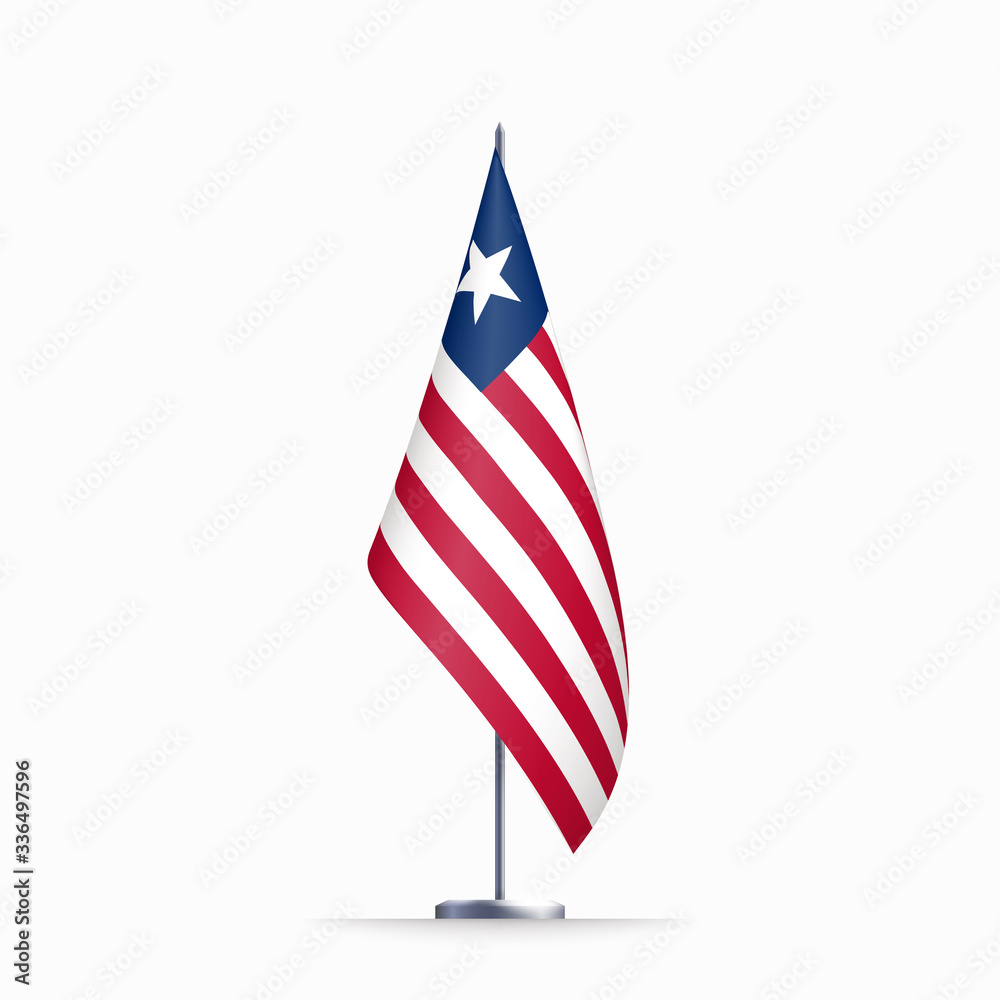 Liberia flag state symbol isolated on background national banner ...