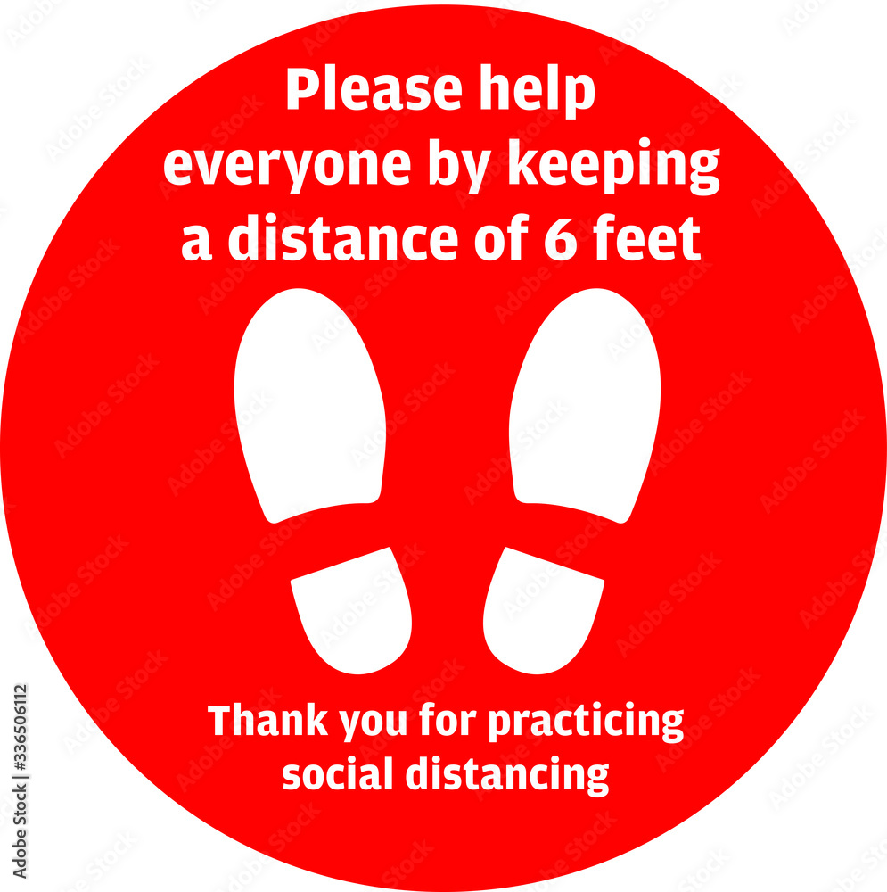 Social Distancing or Safe Distancing Floor Sticker for stores and ...