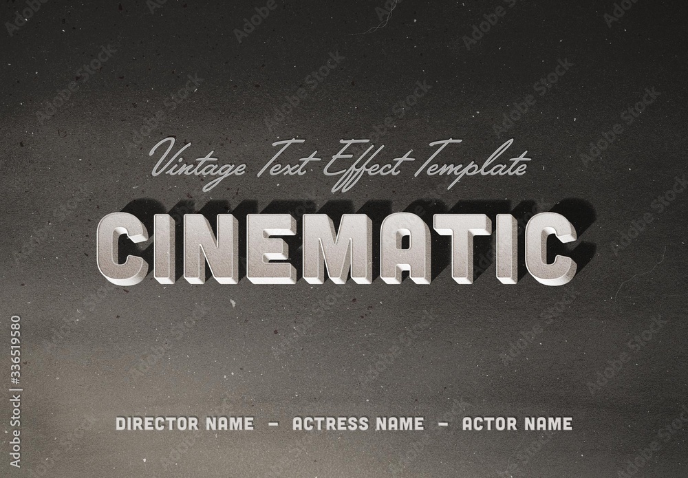 Vintage Old Movie Title Text Effect Stock Template | Adobe Stock