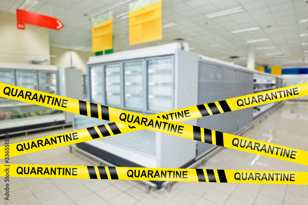 Closing stores due to quarantine. Supermarket is closed due to a ...