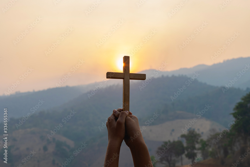 Christian, Christianity, Religion copy space background. Human hand ...