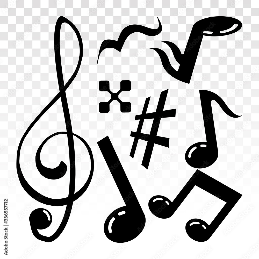 Musical Scale Symbol Or Musical Notes On A Transparent Background musical-scale-symbol-or-musical-notes-on-a-transparent-background