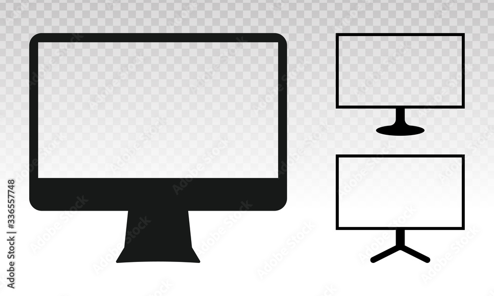 Computer monitor screen flat icon on a transparent background. Stock ... Computer monitor screen flat icon on a transparent background. Stock ...