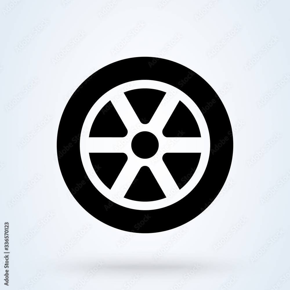 Car wheel icon. vector flat car tyre symbol Stock Vector | Adobe Stock