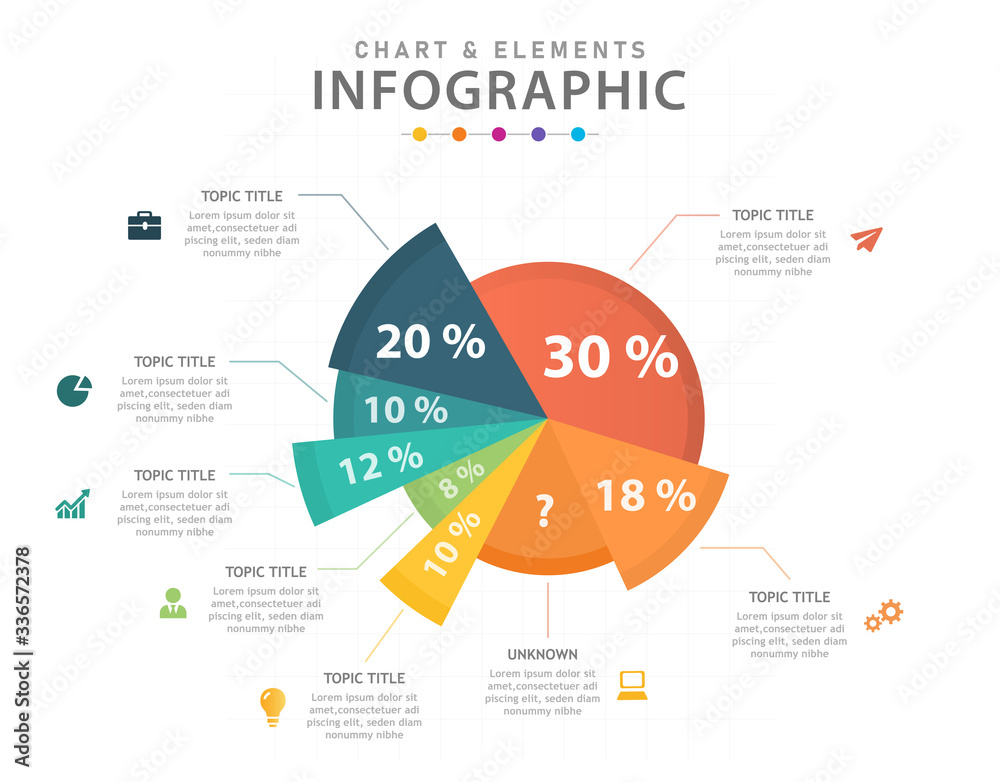 Infographic template for business. 8 Steps Pie Chart diagram element ...