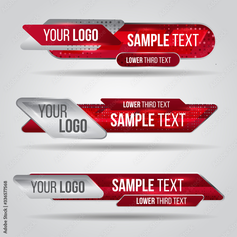 Fototapeta Lower third red design template modern contemporary. Set of ... Fototapeta Lower third red design template modern contemporary. Set of ...