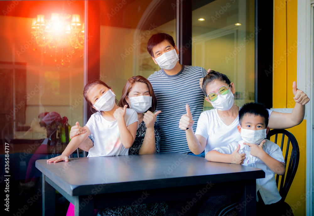 asian family quarantine at home while corona virus ,covid-19 infected ...