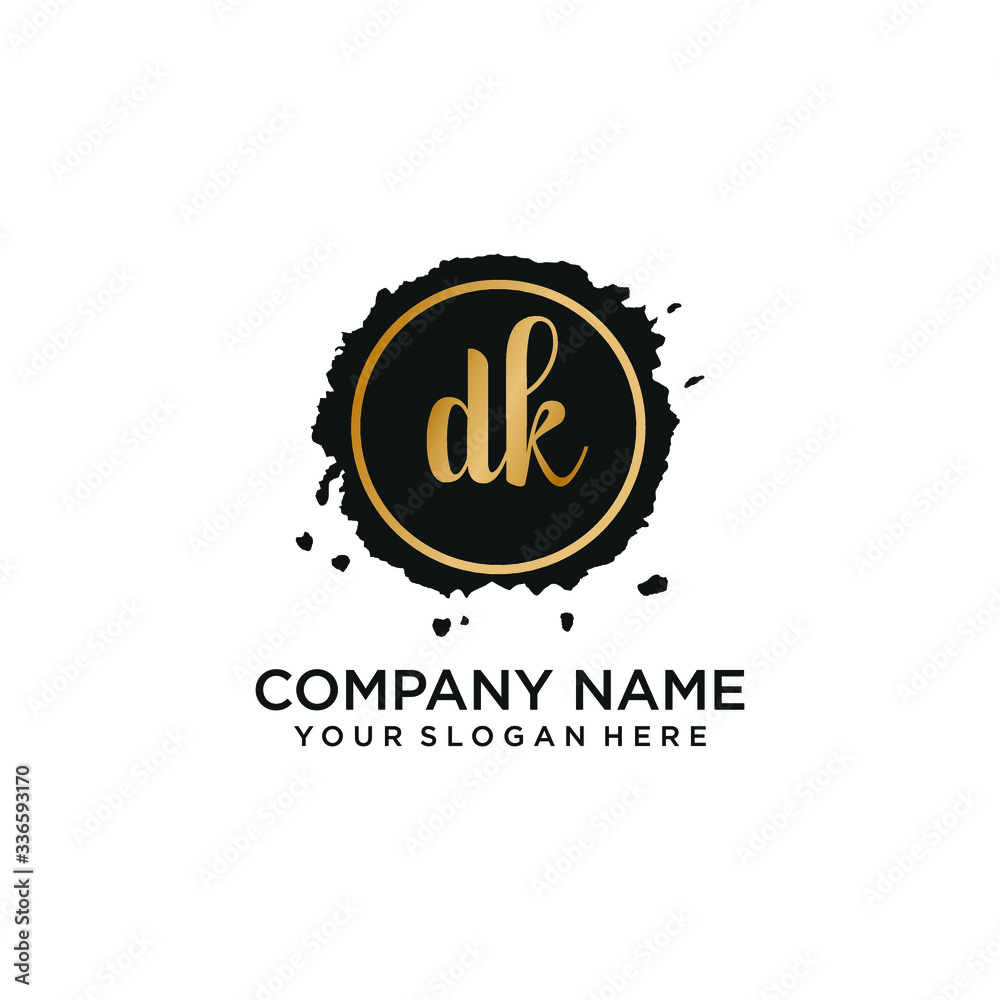 DK initial Handwriting logo vector templates Stock Vector | Adobe Stock