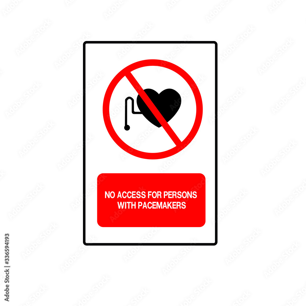 No Access For Persons With Pacemakers Symbol Sign, Vector Illustration ...