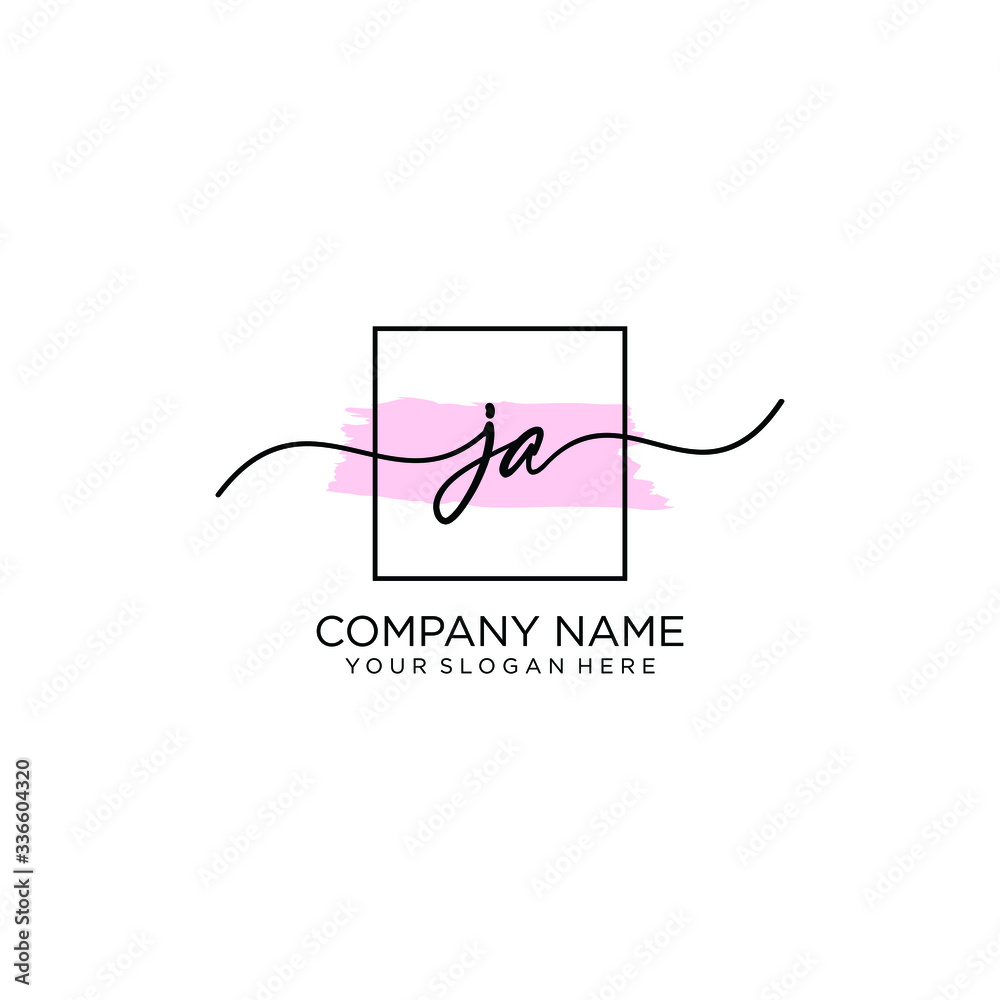 JA initial Handwriting logo vector templates Stock Vector | Adobe Stock